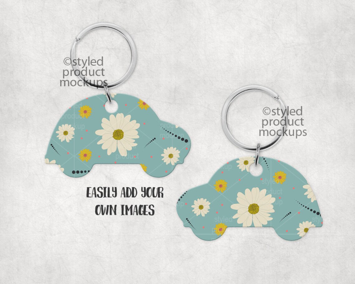 Dye Sublimation Car Shaped Keychain Mockup Template Add Your - Etsy