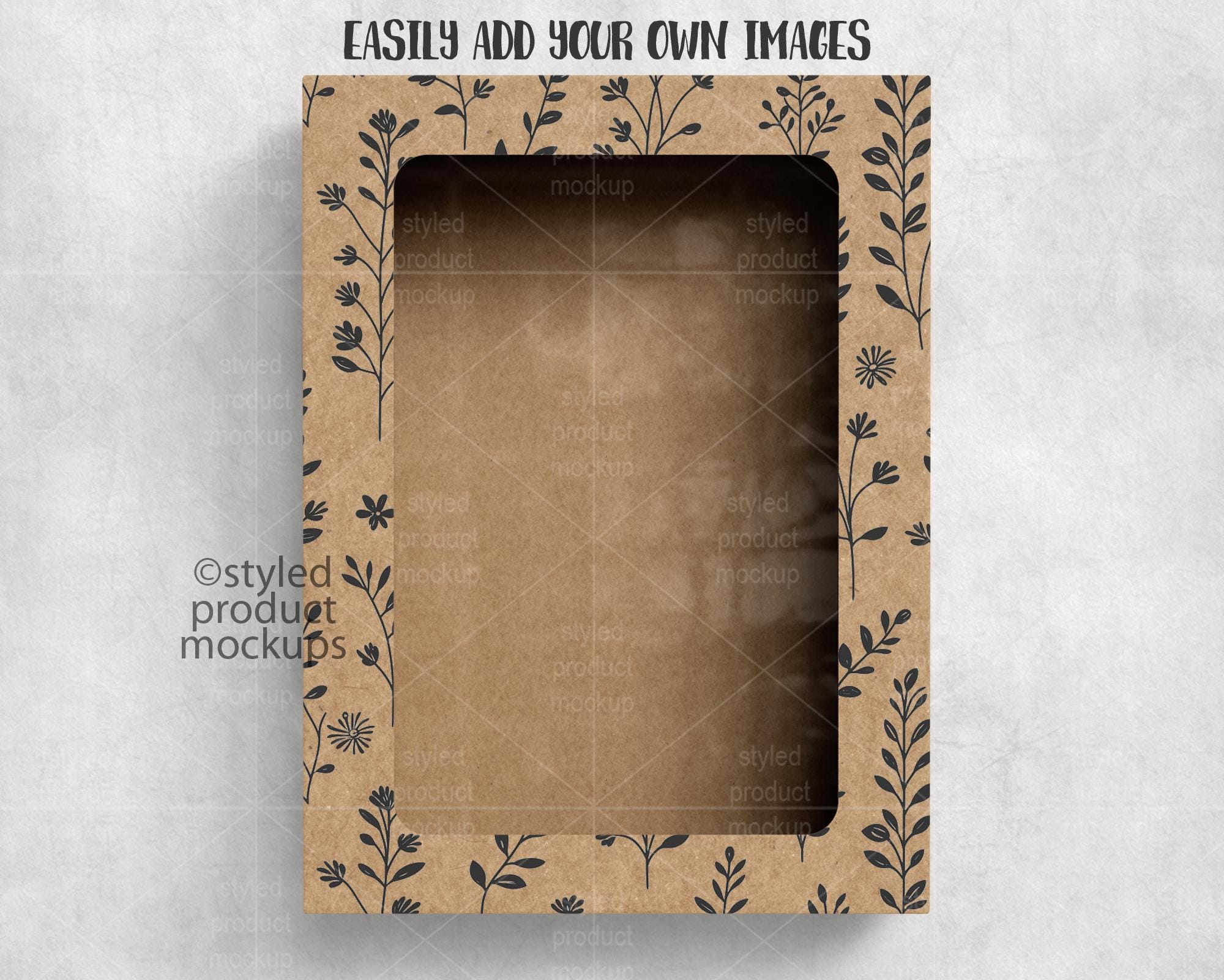 Greeting Card Box Mockup: Transparent Window, Photoshop PSD, Canva ...