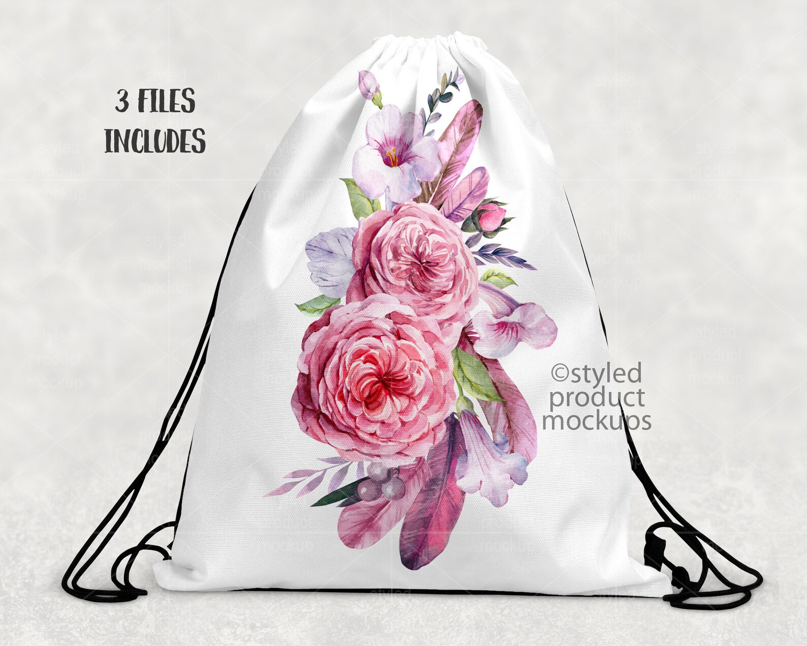 Drawstring backpack template mockup Add your own image and | Etsy