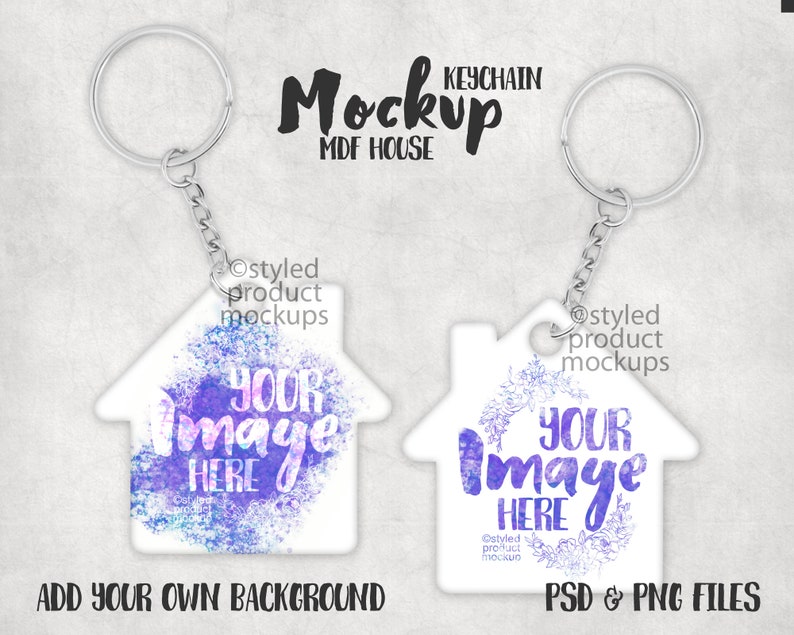 Dye Sublimation House Shaped Keychain Mockup Add Your Own - Etsy