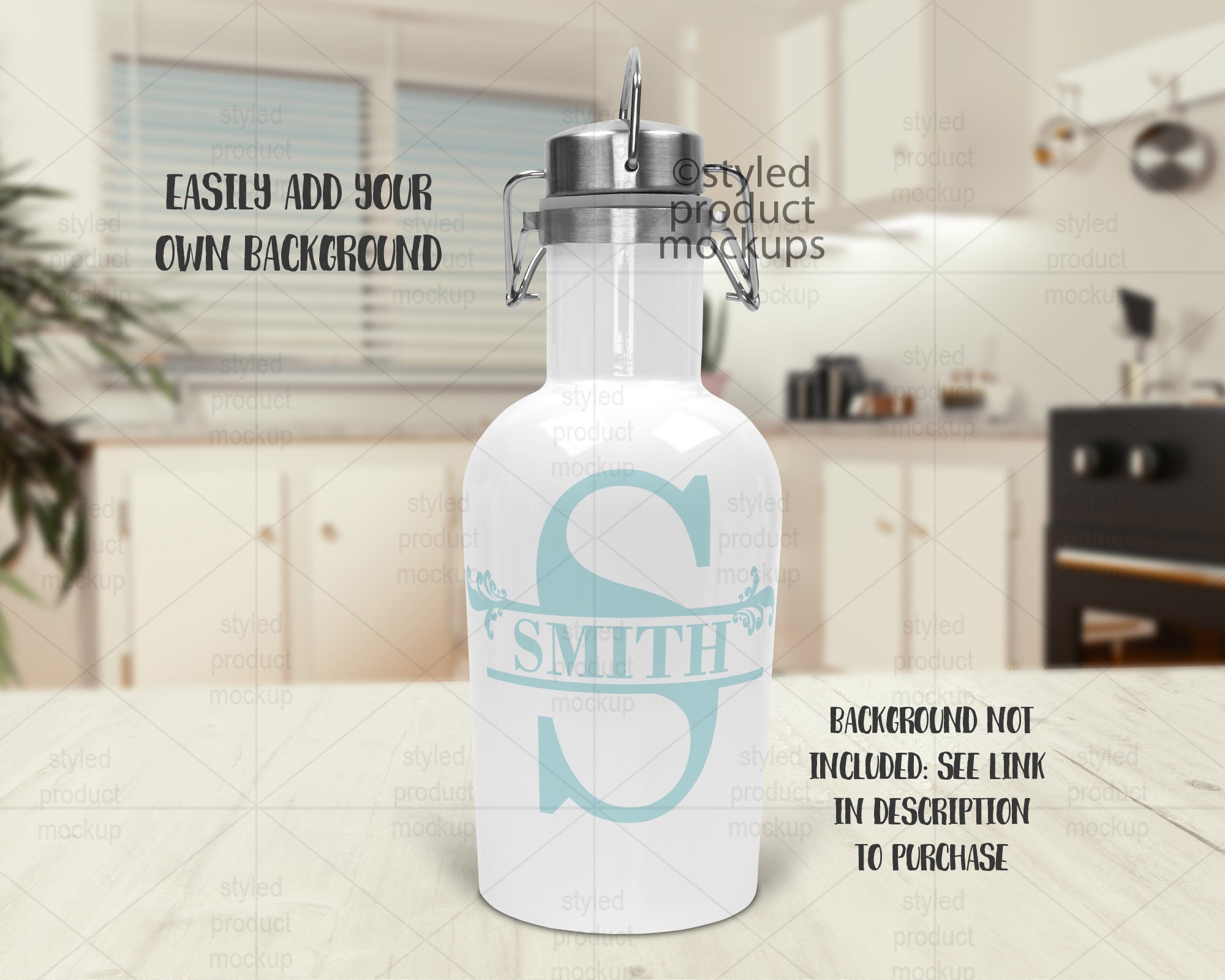 Dye Sublimation 32 Oz White Growler Mockup Add Your Own | Etsy
