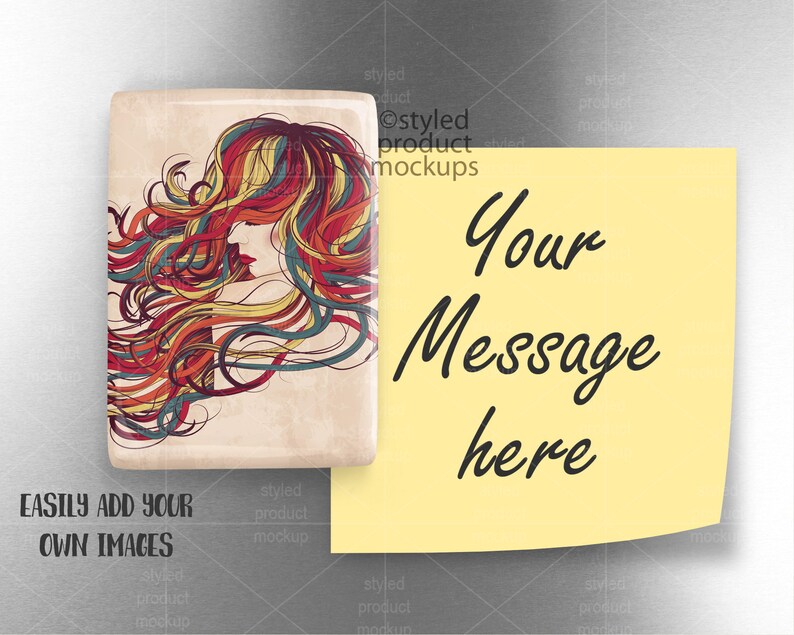 Dye Sublimation Rectangle Porcelain Magnet Mockup | Add Your Own Image ...