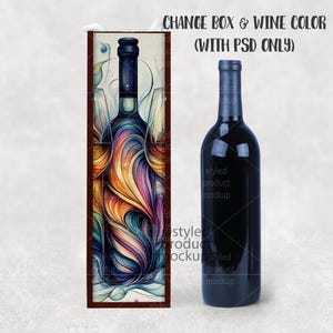 Dye Sublimation Natural Wood Wine Box Mockup Template | Add Your Own ...