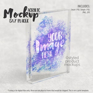 Dye Sublimation or Vinyl 5x7 Inch Acrylic Plaque Vertical Mockup | Add ...