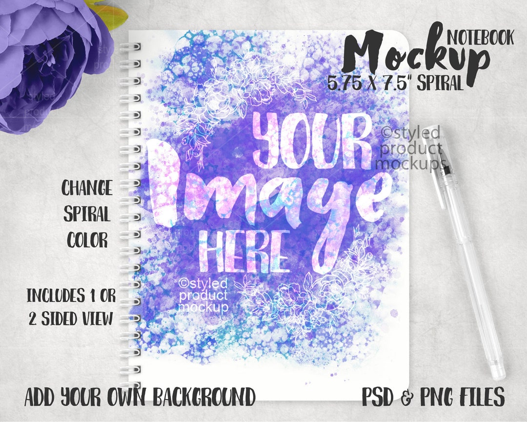 Spiral Bound Wire-o Notebook Mockup | Add Your Own Image and Background ...