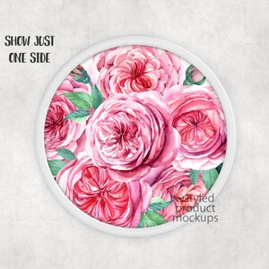 Round Acrylic Snap in Photo Insert Coaster Mockup | Add Your Own Image ...