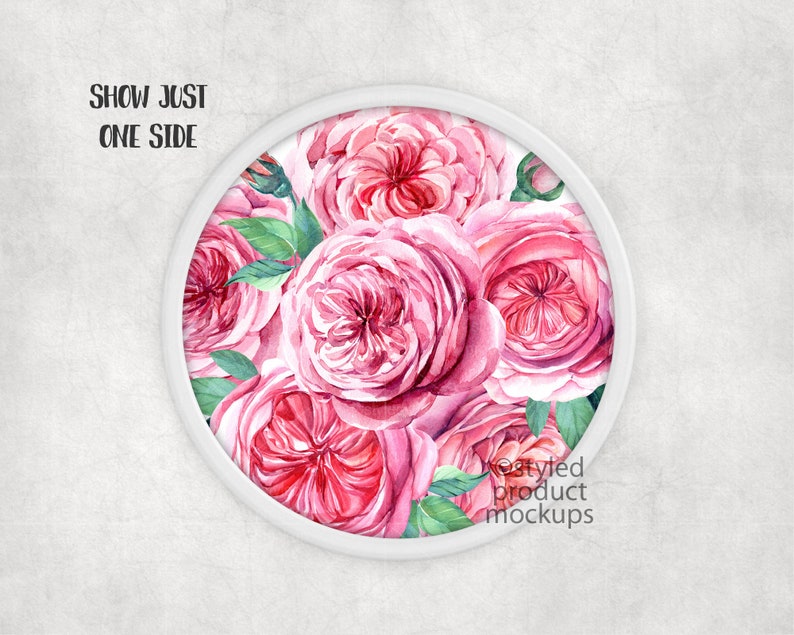 Round Acrylic Snap in Photo Insert Coaster Mockup Add Your - Etsy