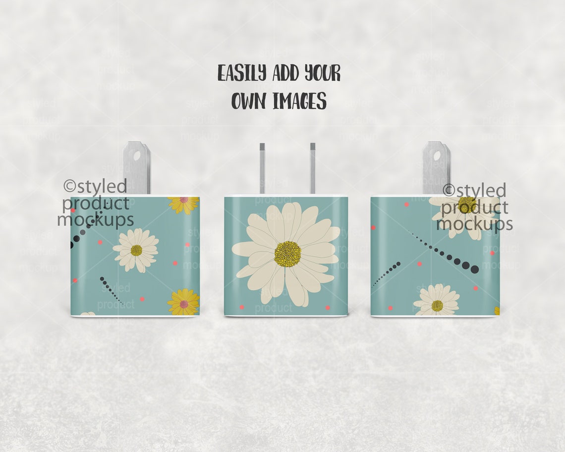 Cell Phone Charger Plug Wrap Mockup Add Your Own Image and - Etsy