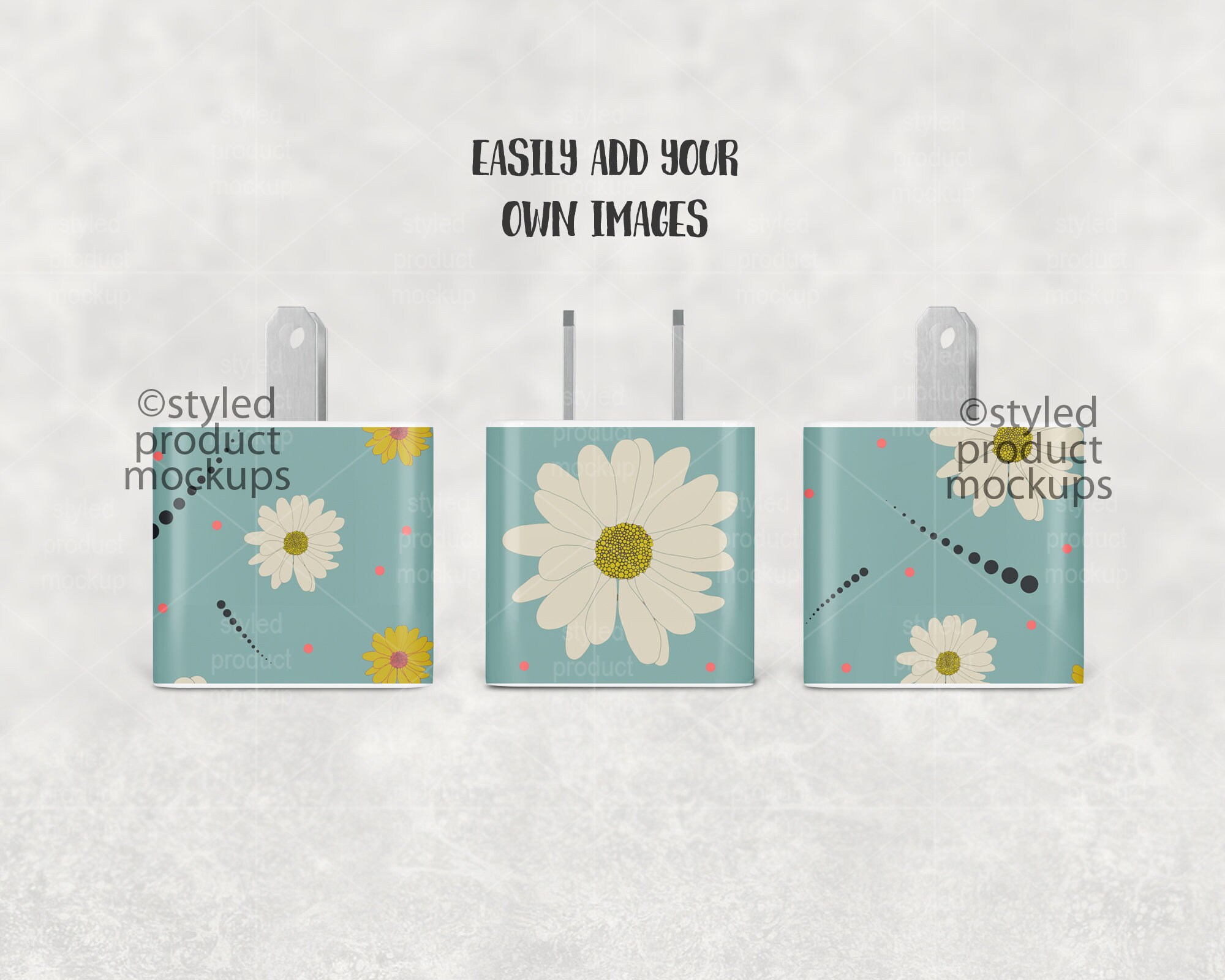 Cell Phone Charger Plug Wrap Mockup Add Your Own Image and - Etsy