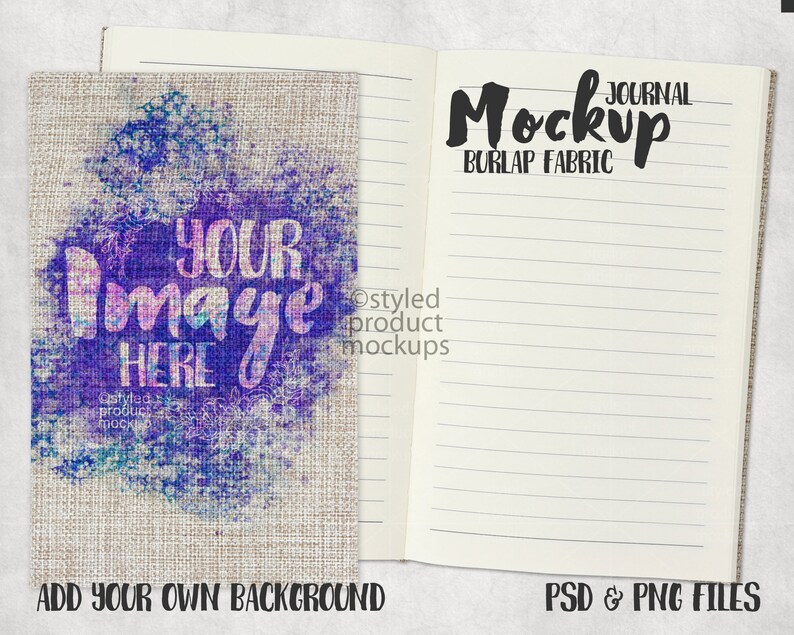 Dye Sublimation Burlap Journal Mockup Add Your Own Image and - Etsy