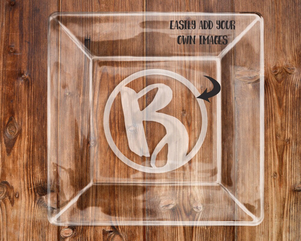 Large Square Glass Plate Mockup Template Add Your Own | Etsy