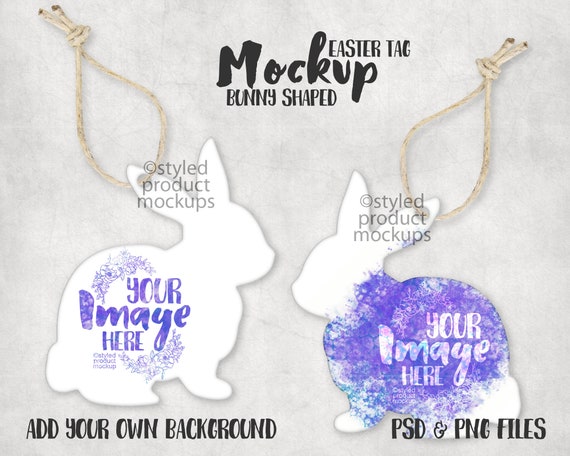 Dye sublimation bunny shaped Easter basket gift tag Mockup | Etsy