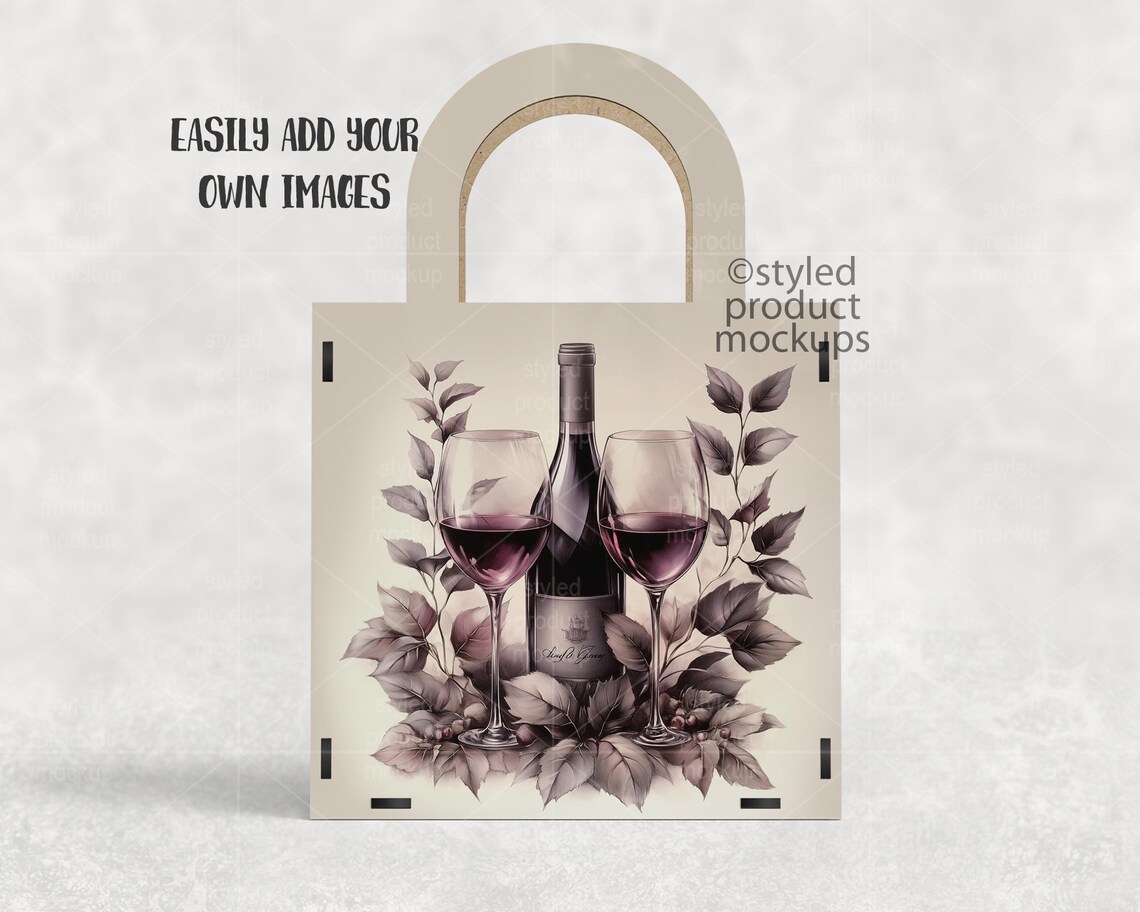Dye Sublimation MDF Hardboard Gift Bag Mockup | Add Your Own Image and ...