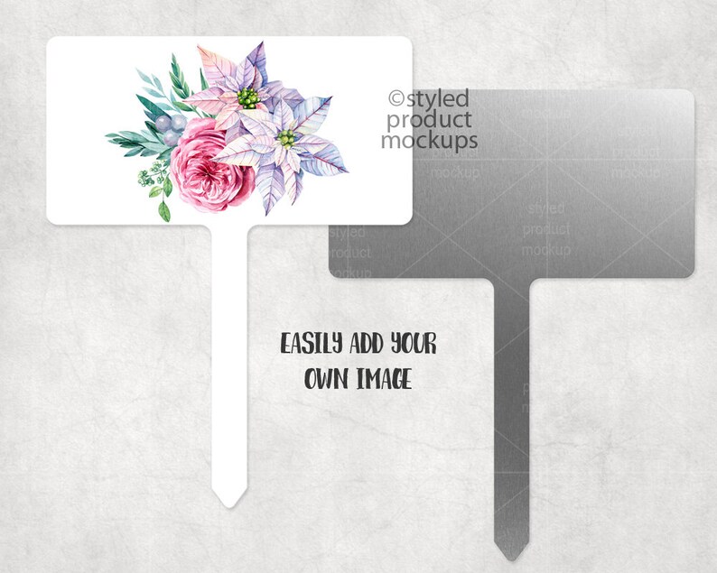 Dye Sublimation Rectangle Shaped Garden Stake Template Mockup | Add ...
