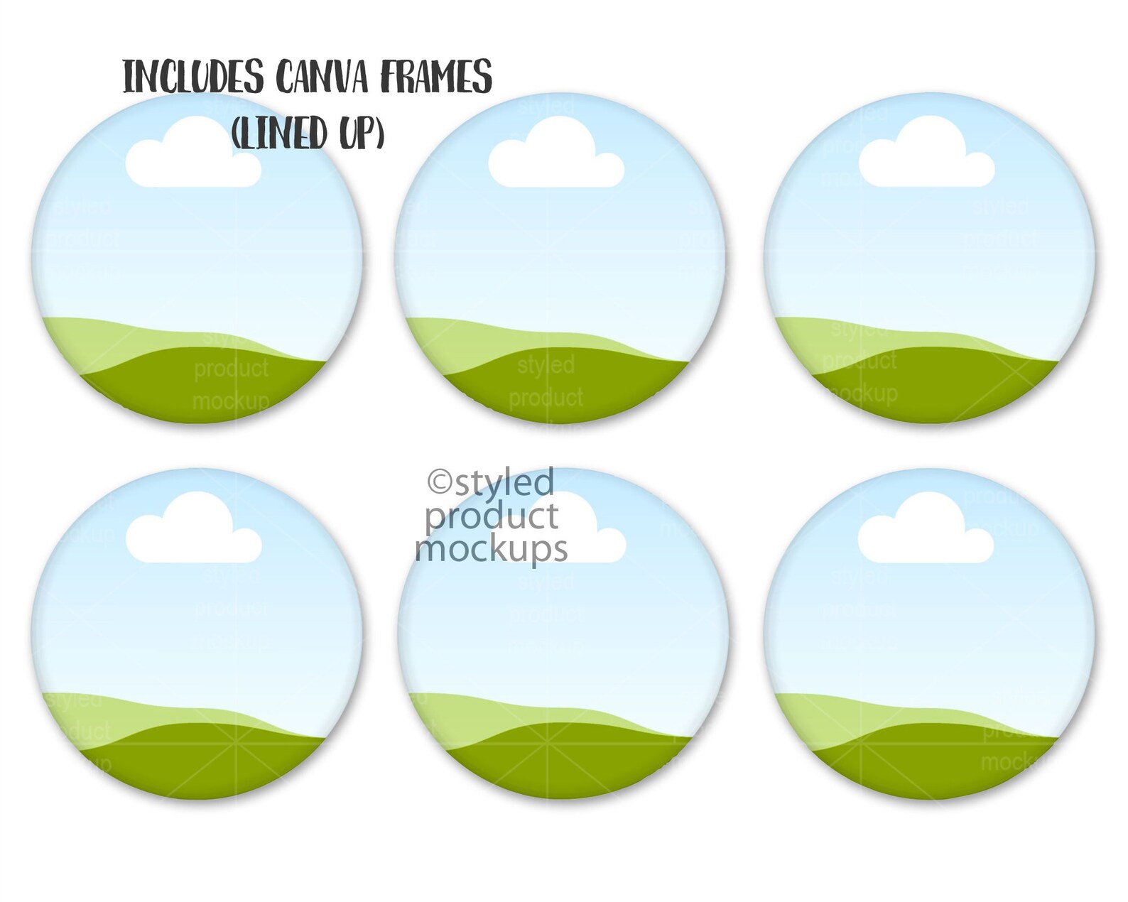 Multiple Button Front Mockup Template Add Your Own Image and - Etsy