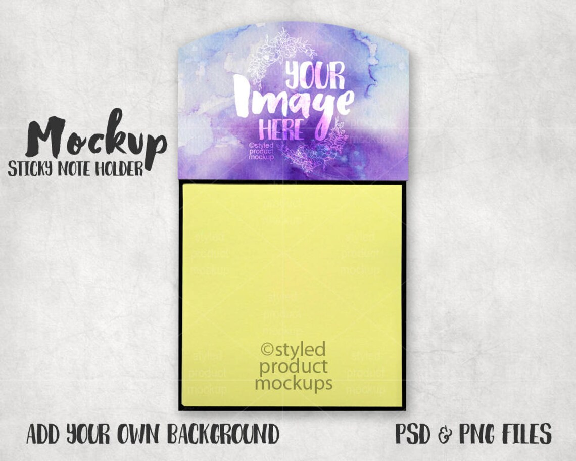 Desktop Notepad Holder Mockup Template| Add Your Own Image and ...