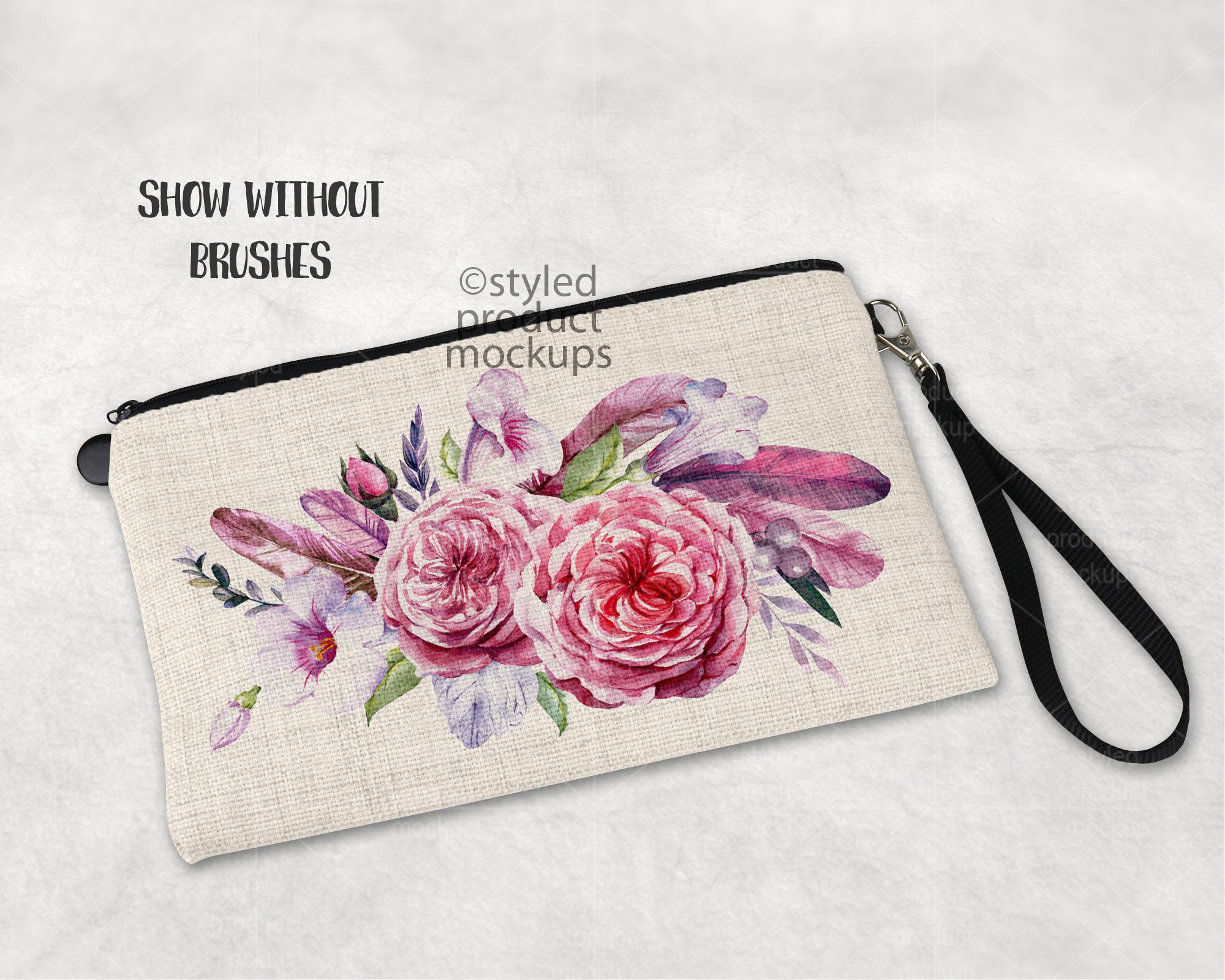 Dye Sublimation Linen Pouch With Strap Mockup Template | Add Your Own ...