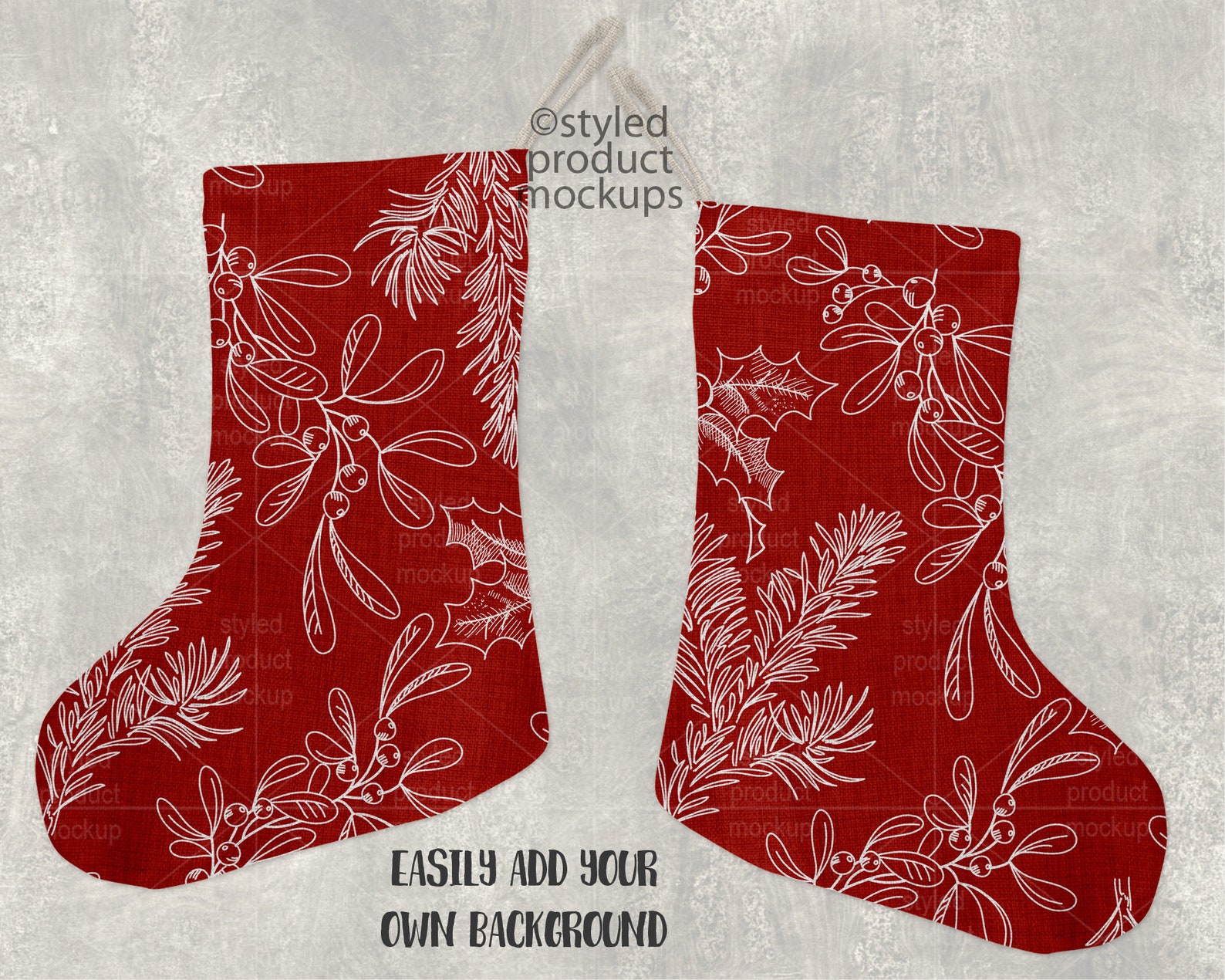 Dye Sublimation Linen Stocking Mockup Add Your Own Image and | Etsy