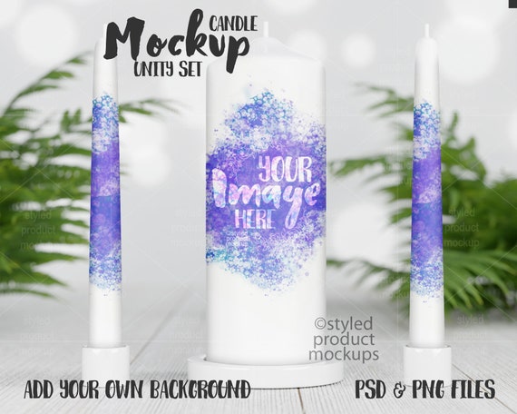 Unity Candle Set Mockup Add Your Own Image and Background | Etsy
