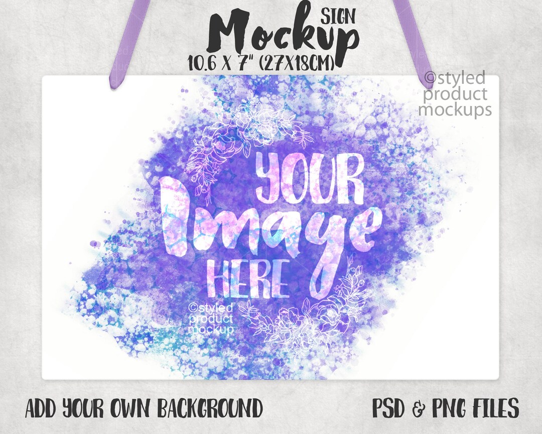 Dye Sublimation Hanging Aluminum Sign Mockup | Add Your Own Image and ...