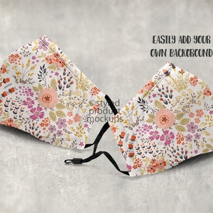 Cotton 3D Face Cover Mask for HTV Mockup | Add Your Own Image and ...