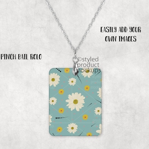 Dye Sublimation 45x35mm Rectangle Necklace Mockup | Add Your Own Image ...