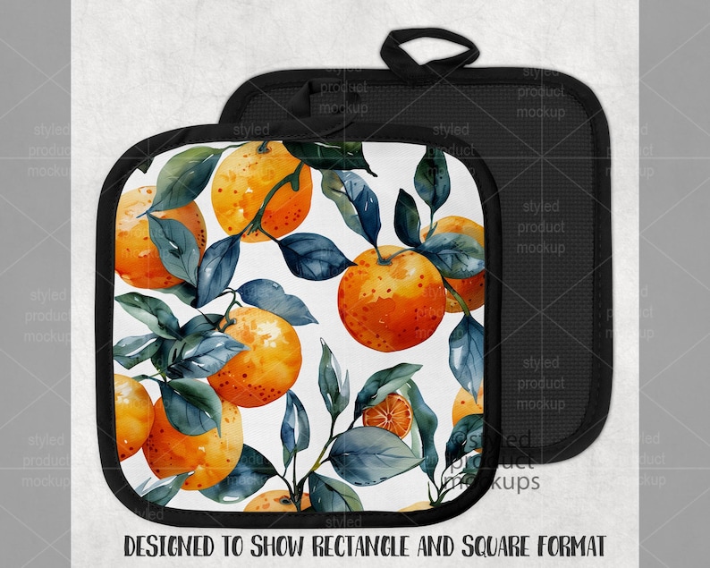 Dye Sublimation Rubber Back Pot Holder Mockup | Add Your Own Image and ...