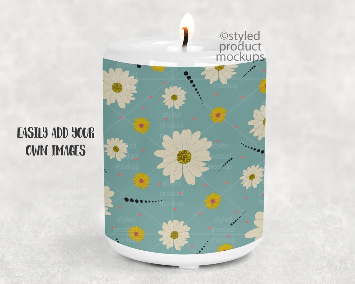 Dye Sublimation Tall Ceramic Tea Light Candle Holder Mockup - Etsy