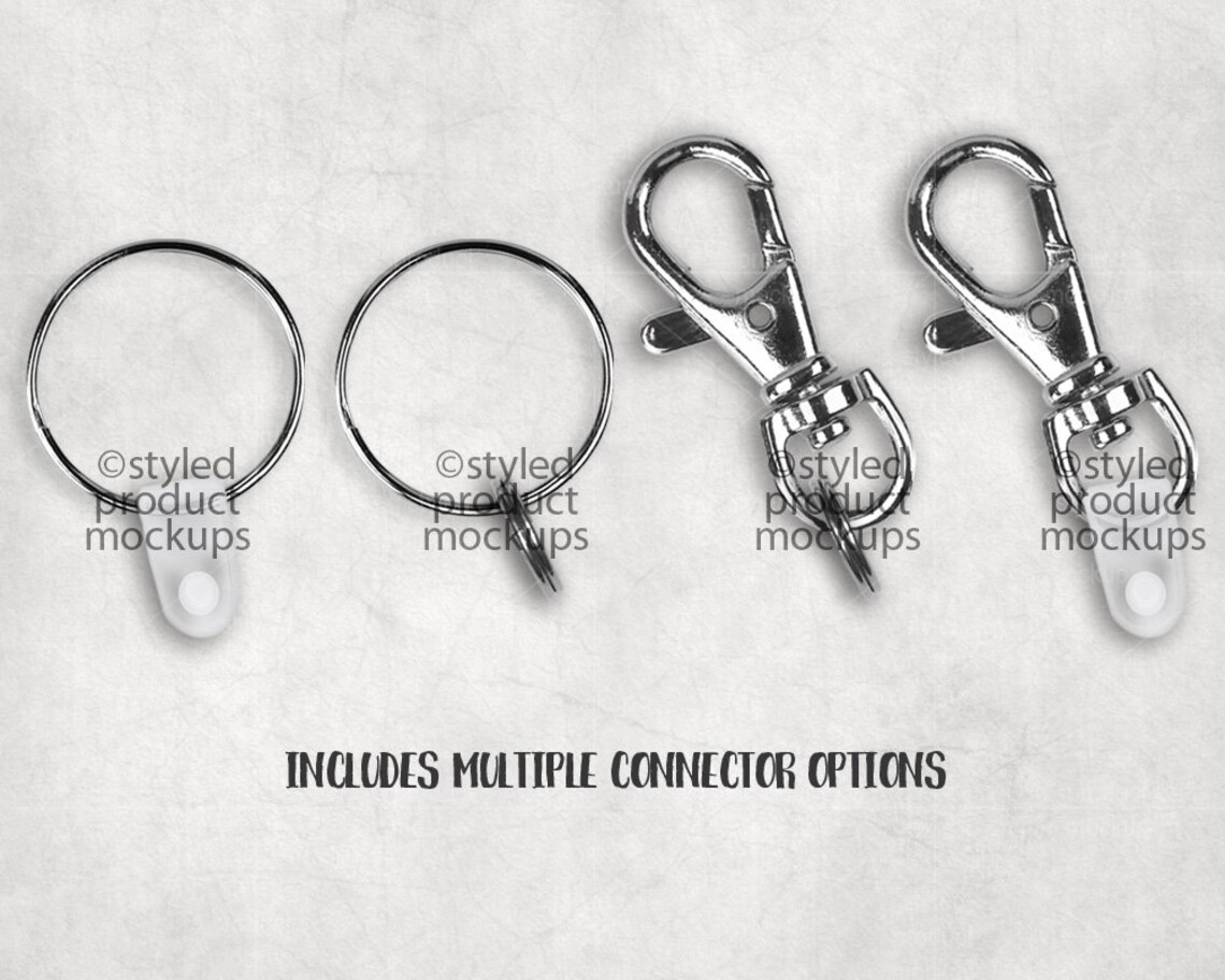 Two sided oval shaped keychain Mockup Template Add your own | Etsy