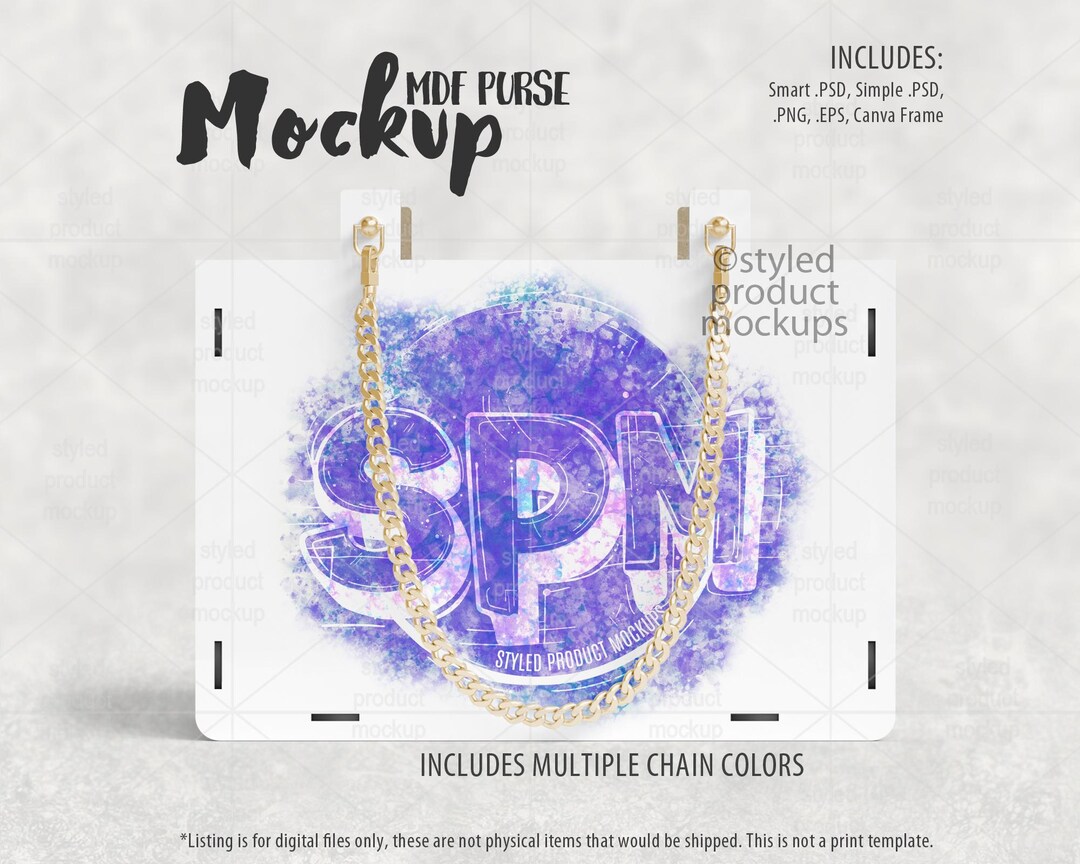 Dye Sublimation MDF Hardboard Purse Handbag Mockup | Add Your Own Image ...