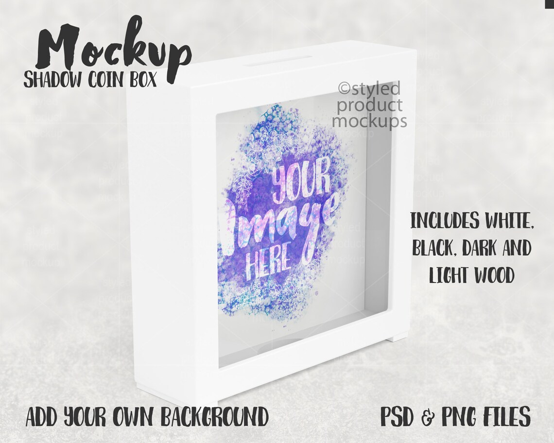 Dye Sublimation Shadow Bank Box Mockup Add Your Own Image - Etsy