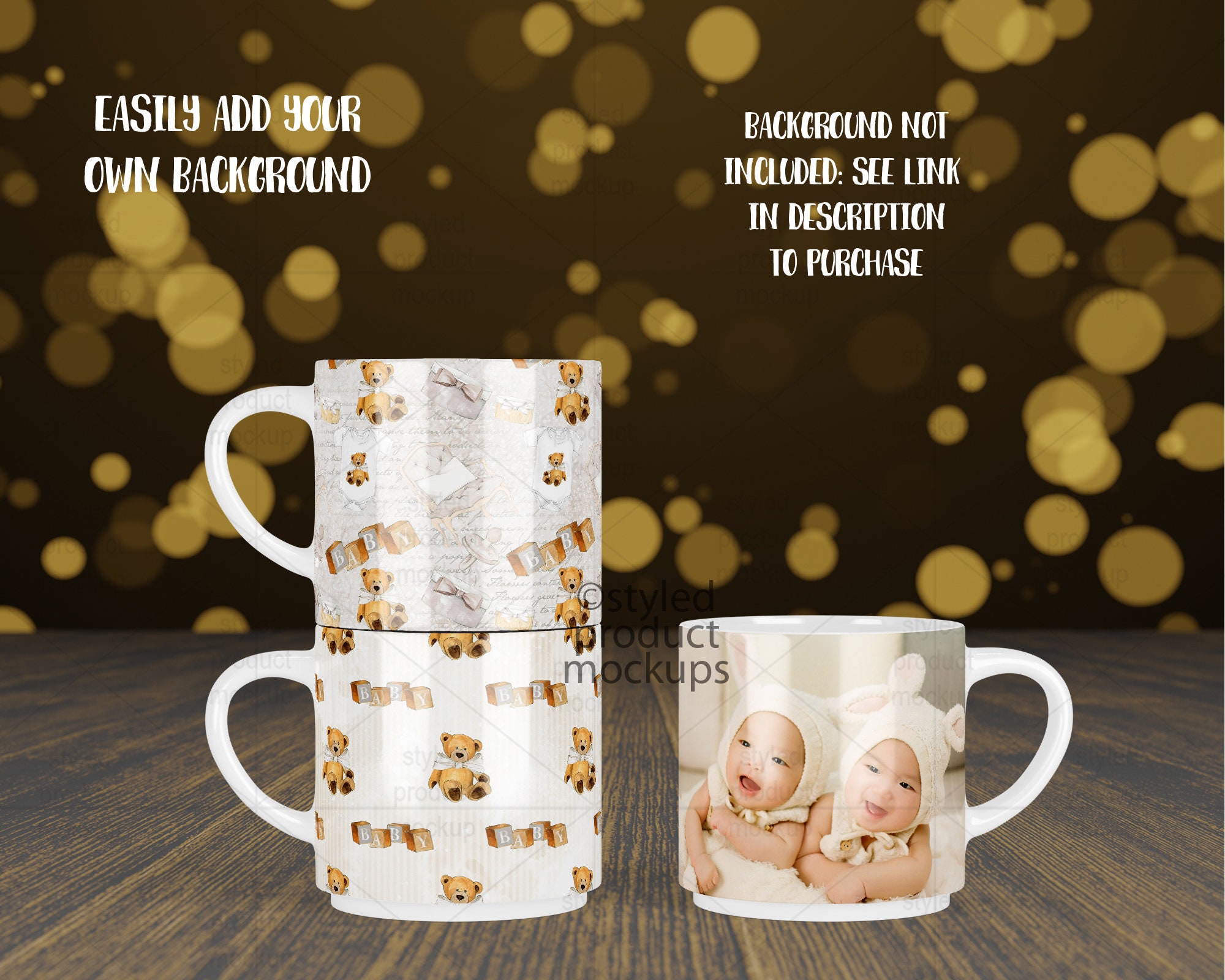 Dye Sublimation 10oz Stackable Mug Mockup Add Your Own Image - Etsy