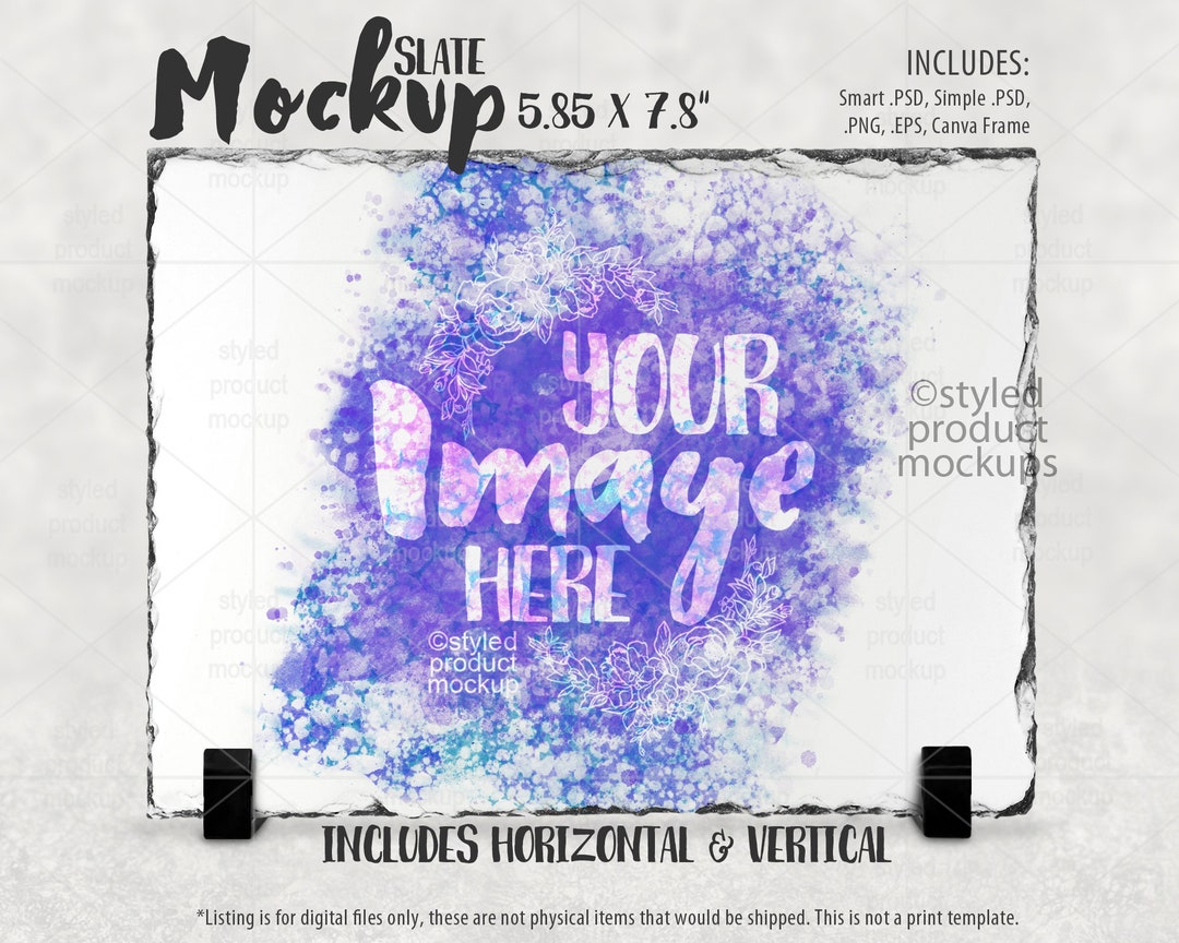 Dye Sublimation Rectangle Slate Mockup | Add Your Own Image and ...