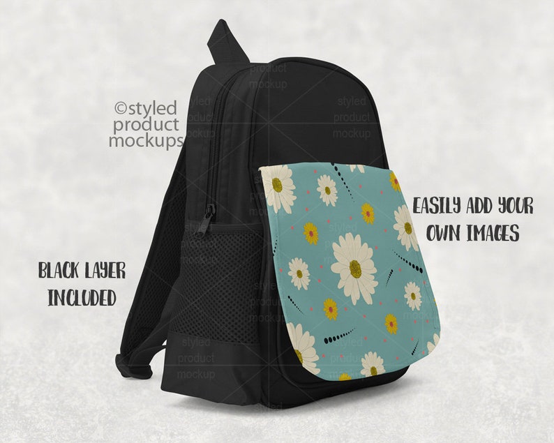 Dye Sublimation Kids School Backpack Mockup Template | Add Your Own ...