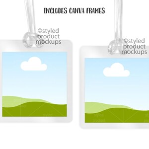 Laminated Square Luggage Tag | Bag Tag Mockup | Add Your Own Image and ...
