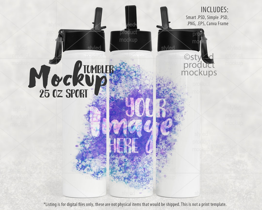 Dye Sublimation 25oz Hydro Sport Bottle Mockup | Add Your Own Image and ...
