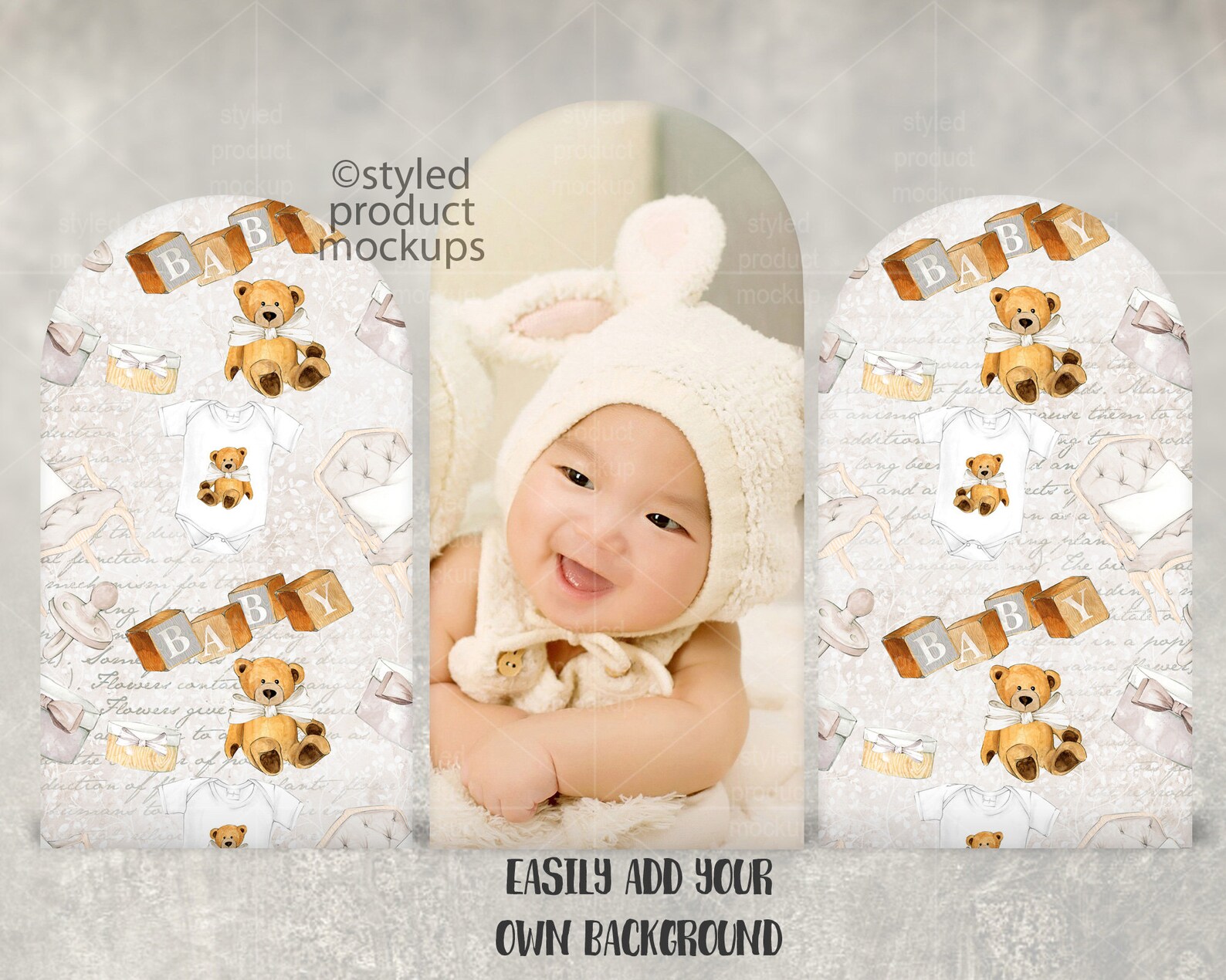 Three Panel Party Backdrop Trio Display Mockup Add Your Own - Etsy