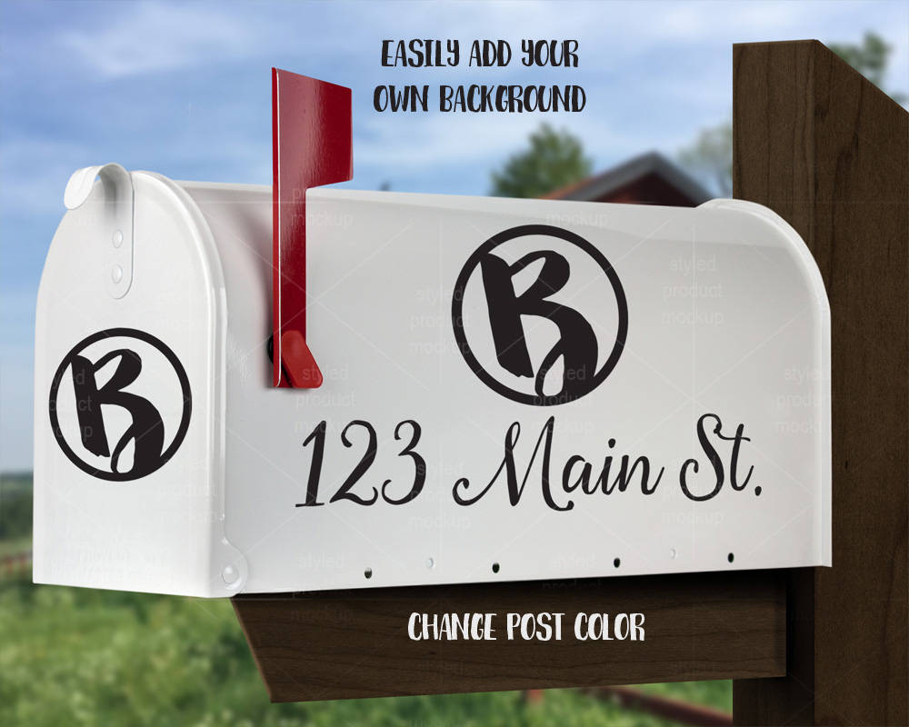 Mailbox Decal Mockup Template Vinyl Mail Box Decal Graphic - Etsy