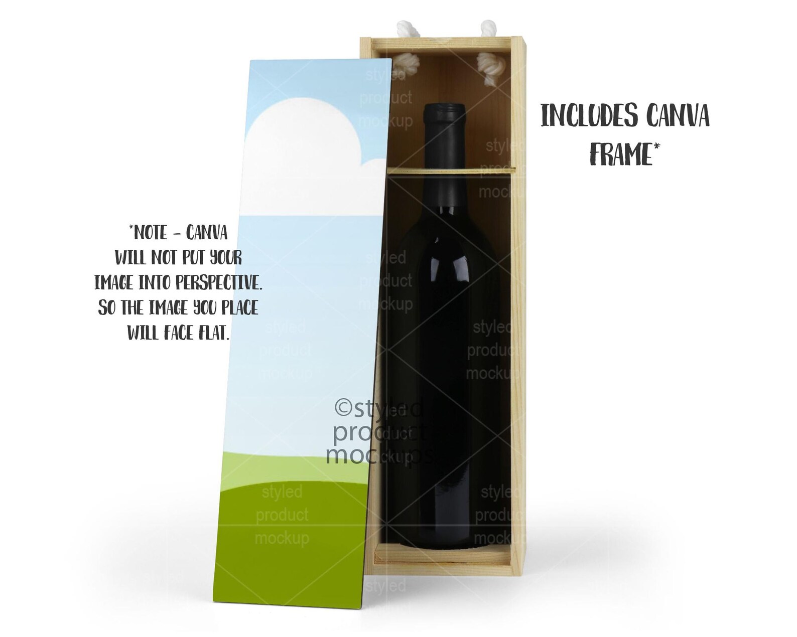 Dye Sublimation Natural Wood Wine Box Mockup Template | Add Your Own ...