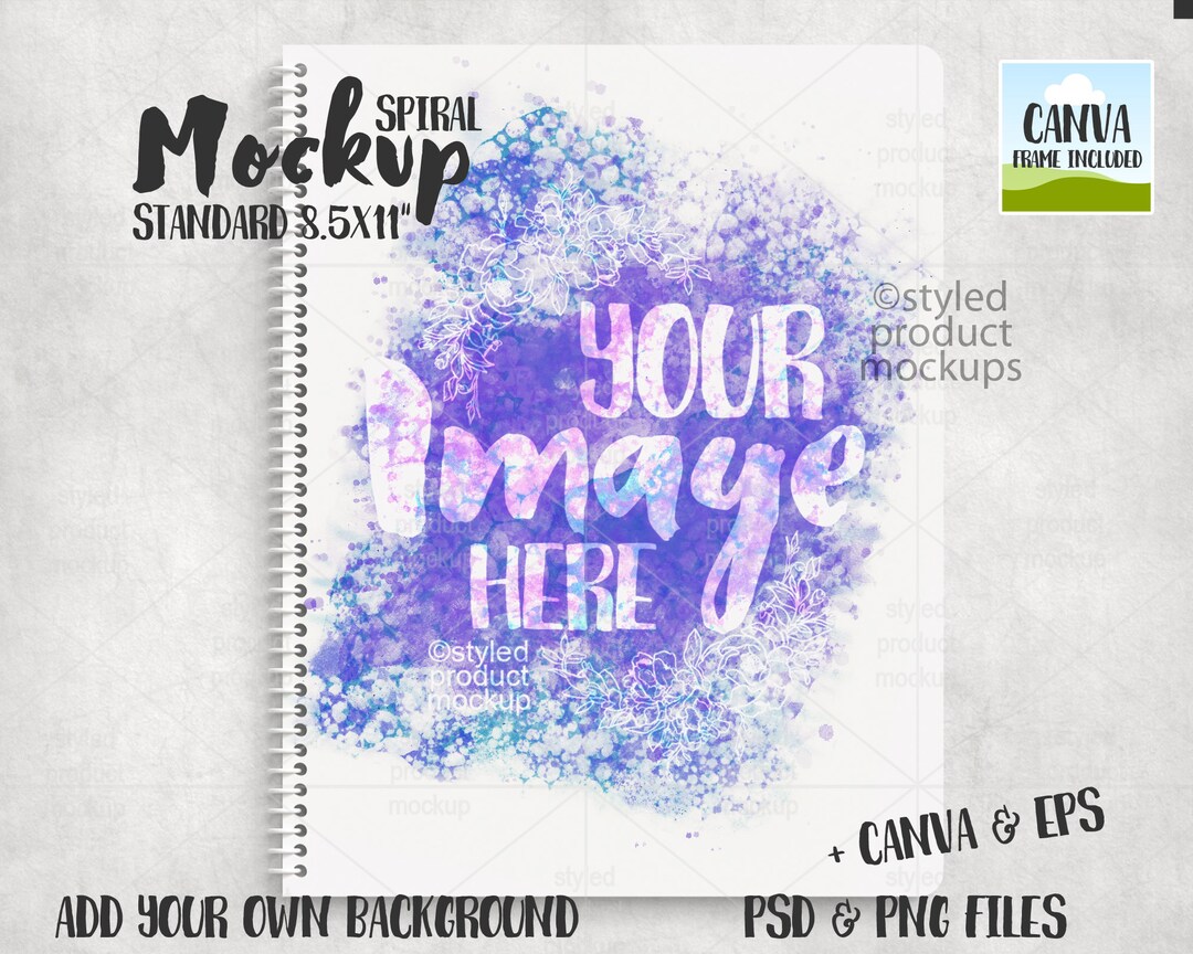 Standard Spiral Bound Paper Notebook Mockup | Add Your Own Image and ...