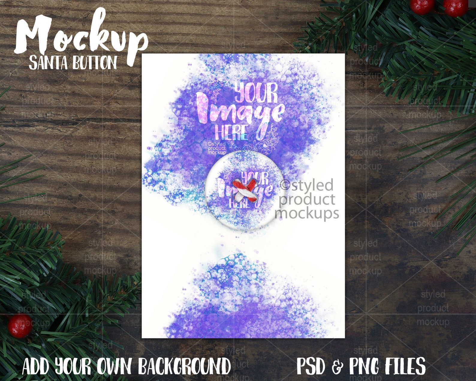 Dye Sublimation Santa Button With Card Santa's Missing - Etsy