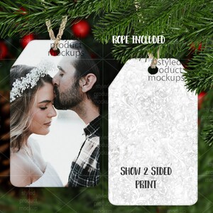 Dye Sublimation Gift Tag Shaped Ornament Mockup | Add Your Own Image ...