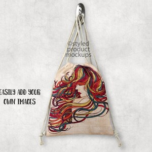 Dye Sublimation Linen Drawstring Bag Mockup Template Add - Etsy