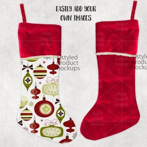 Dye Sublimation Burlap Stocking With Rope Border Mockup Add Your Own ...