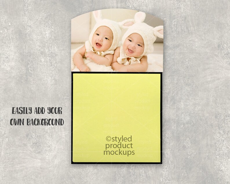 Desktop Notepad Holder Mockup Template| Add Your Own Image and ...