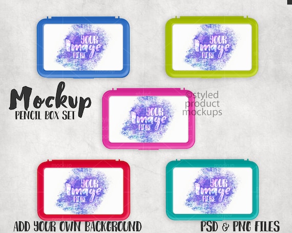 Plastic Pencil Box Mockup Add Your Own Image and Background - Etsy