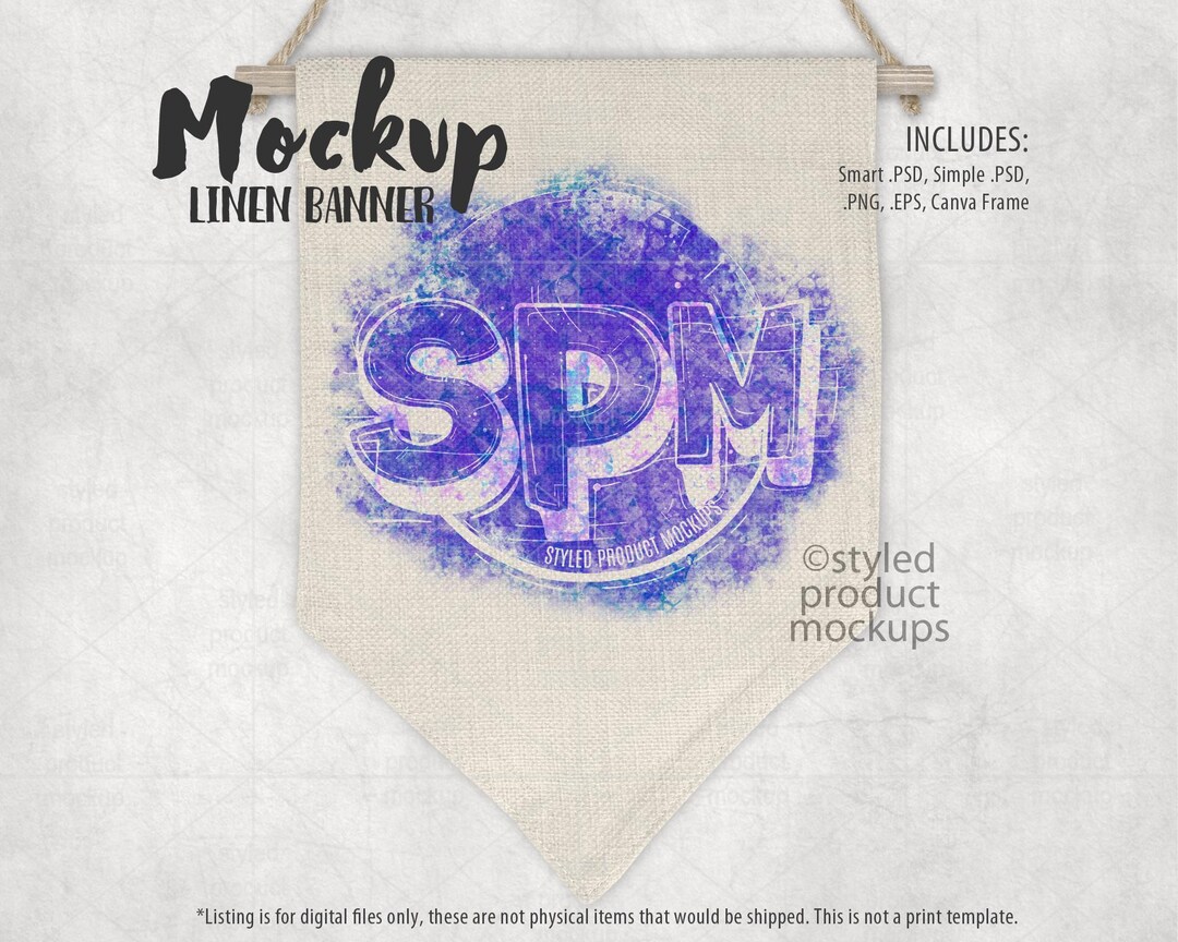 Dye Sublimation Linen Banner Flag Mockup | Add Your Own Image and ...