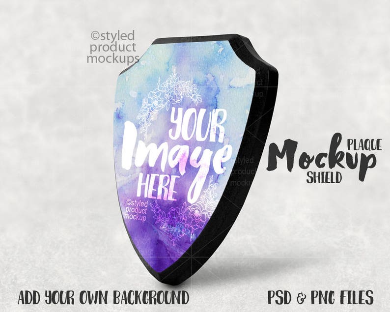 Shield Plaque Mockup | Front & Side View (PSD, PNG) - Etsy