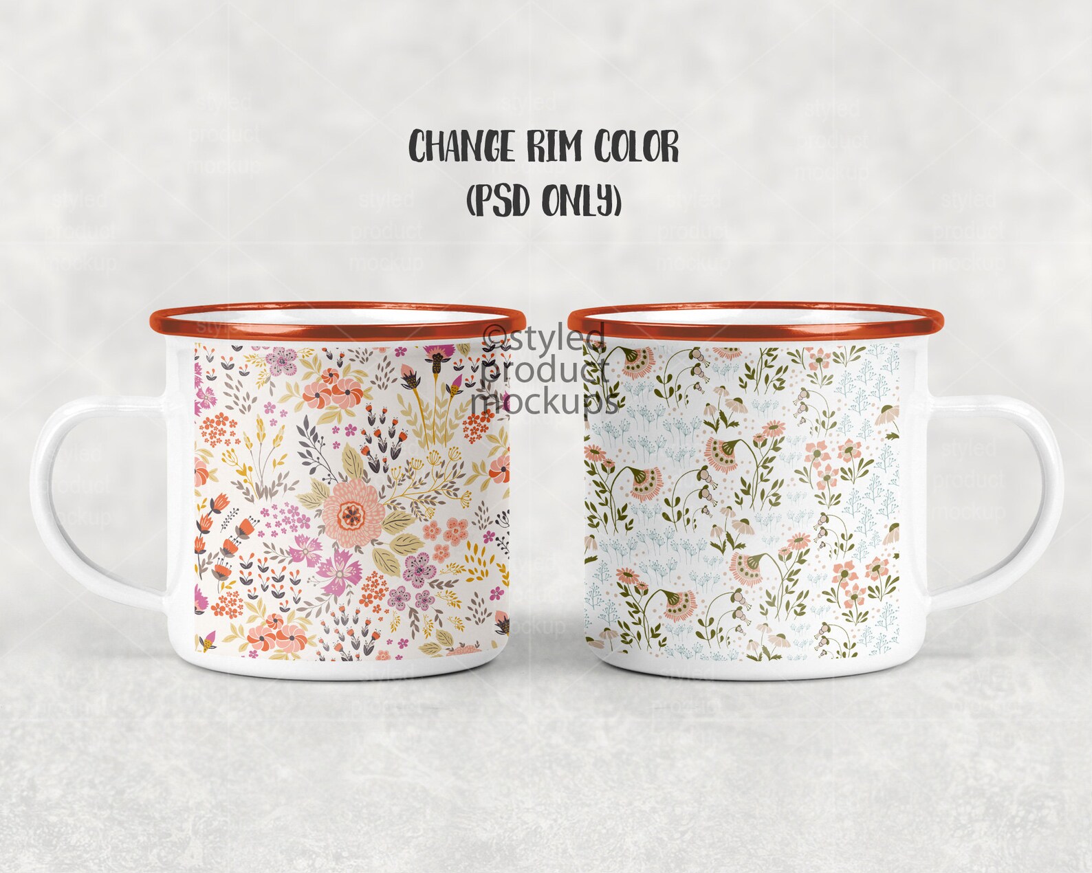 Dye Sublimation White Camp Cup Two Side View Mockup - Etsy