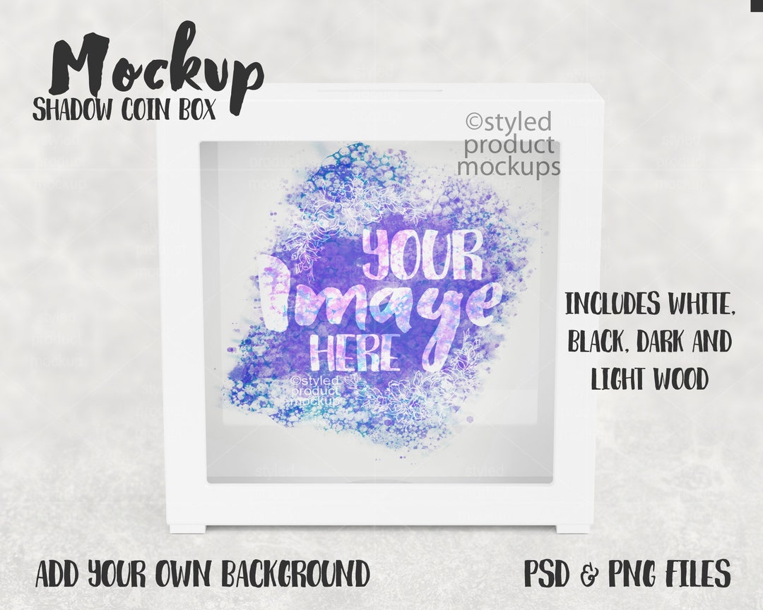 Dye Sublimation Shadow Bank Box Mockup | Add Your Own Image and ...